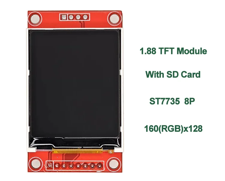 1.8 Inch TFT LCD Display Module - ST7735 SPI Red PCB Board