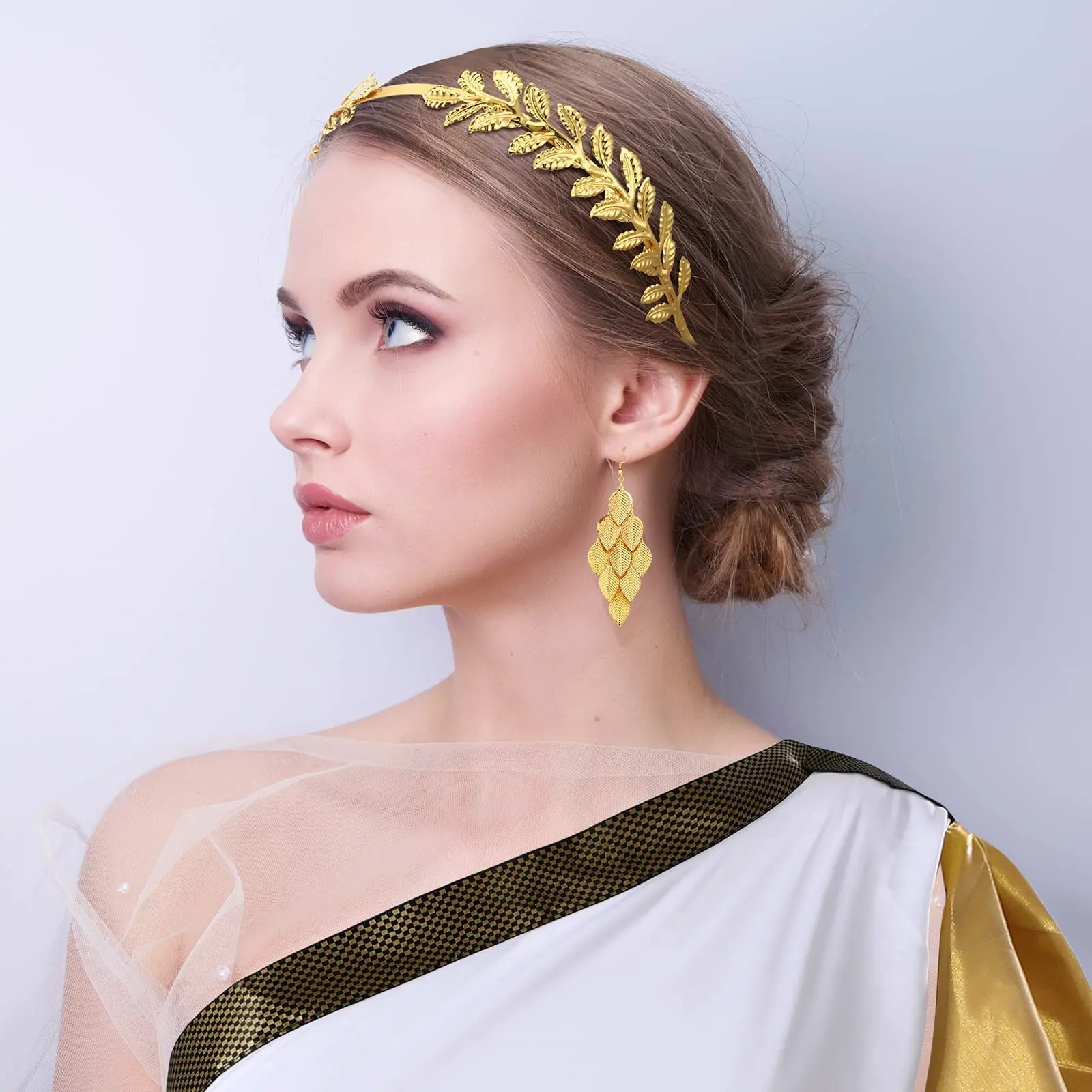 Halloween Greek Costume Accessory Toga Costume Women Grecian Golden ...