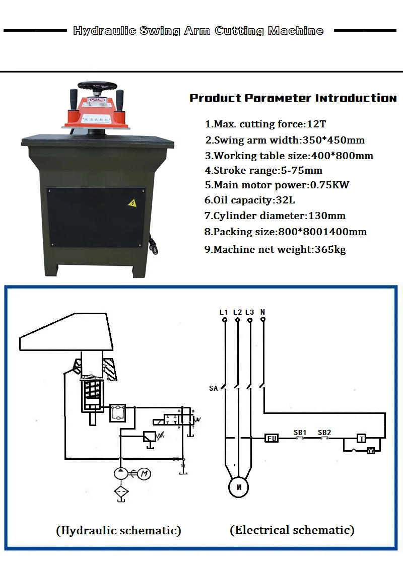 Pu/leather/pvc/fabric Swing Arm Hydraulic Clicker Press