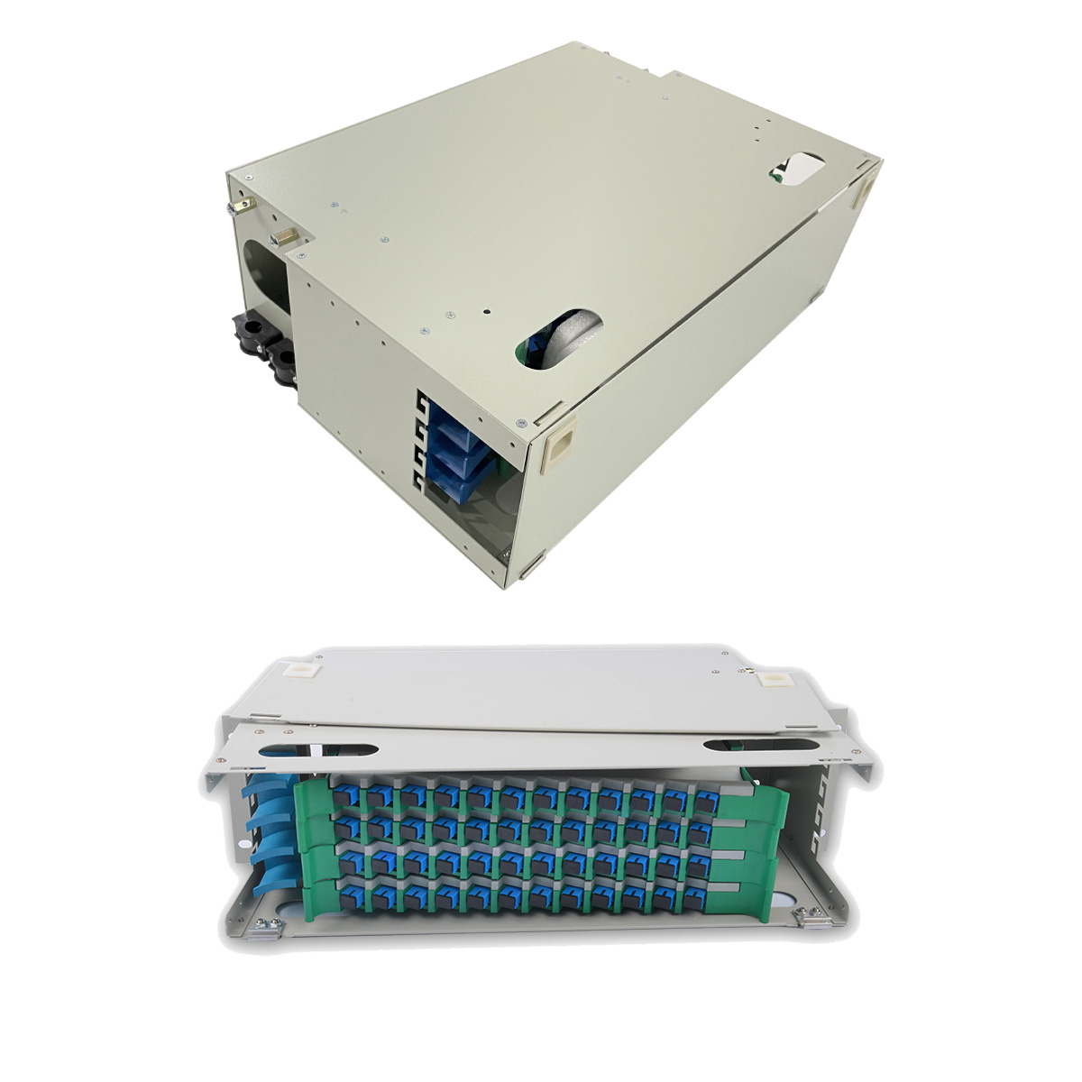 4U Rack Mount 12 24 48 96 144 Core Port ODF with splice tray Optical ...