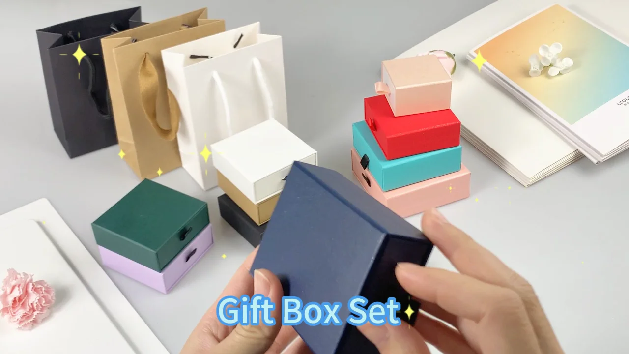 Jewelry Box Set Packing High Quality Cardboard Drawer Ring Earring ...