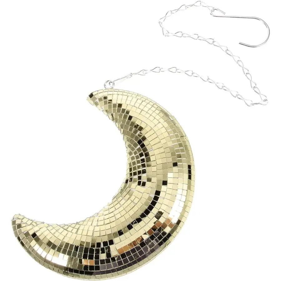 Moon Disco Ball Moon Shaped Hanging Mirror Ball With Chain For Bar Ktv ...
