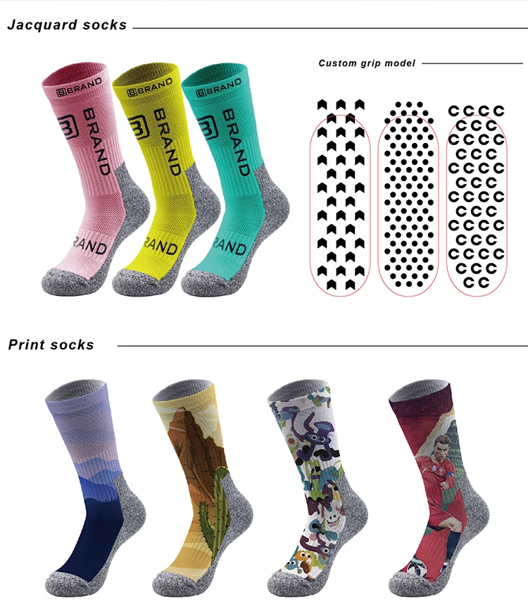 High Quality Custom Anti Slip Athletic Soccer Grip Socks