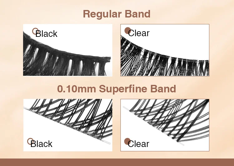 Hollyren Private Label Cluster Lash Mink Natural Precut Segmented ...