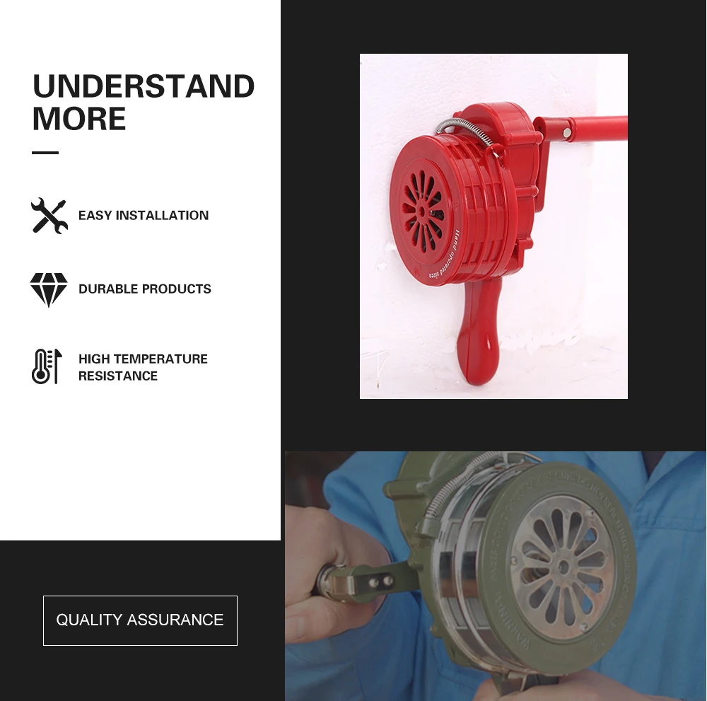 Hand-held Emergency Typhoon Fire Alarm Portable Loud Sound Hand Crank ...