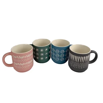 Modern Geometry Applique Ceramic Coffee Mug Custom Tea Mugs With Logo 1 ...