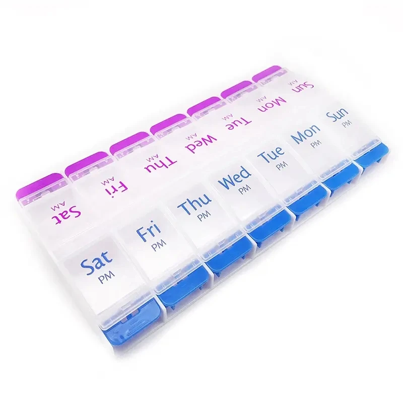 Easy Open Large Pill Organizer Day Night 7 Day Pill Box Twice A Day ...