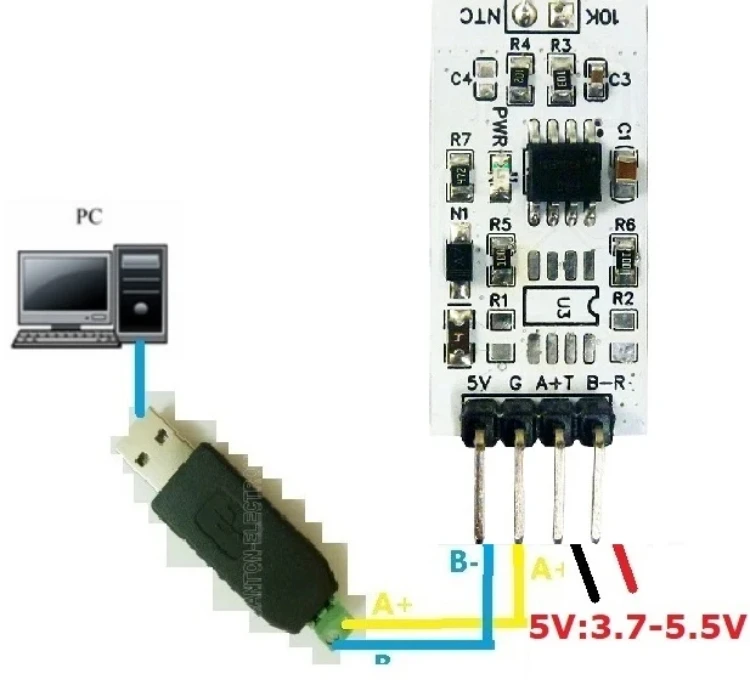 Nt38d01 Rs485 Rs232(ttl) 1k-100k Resistance Value Measurement Module ...
