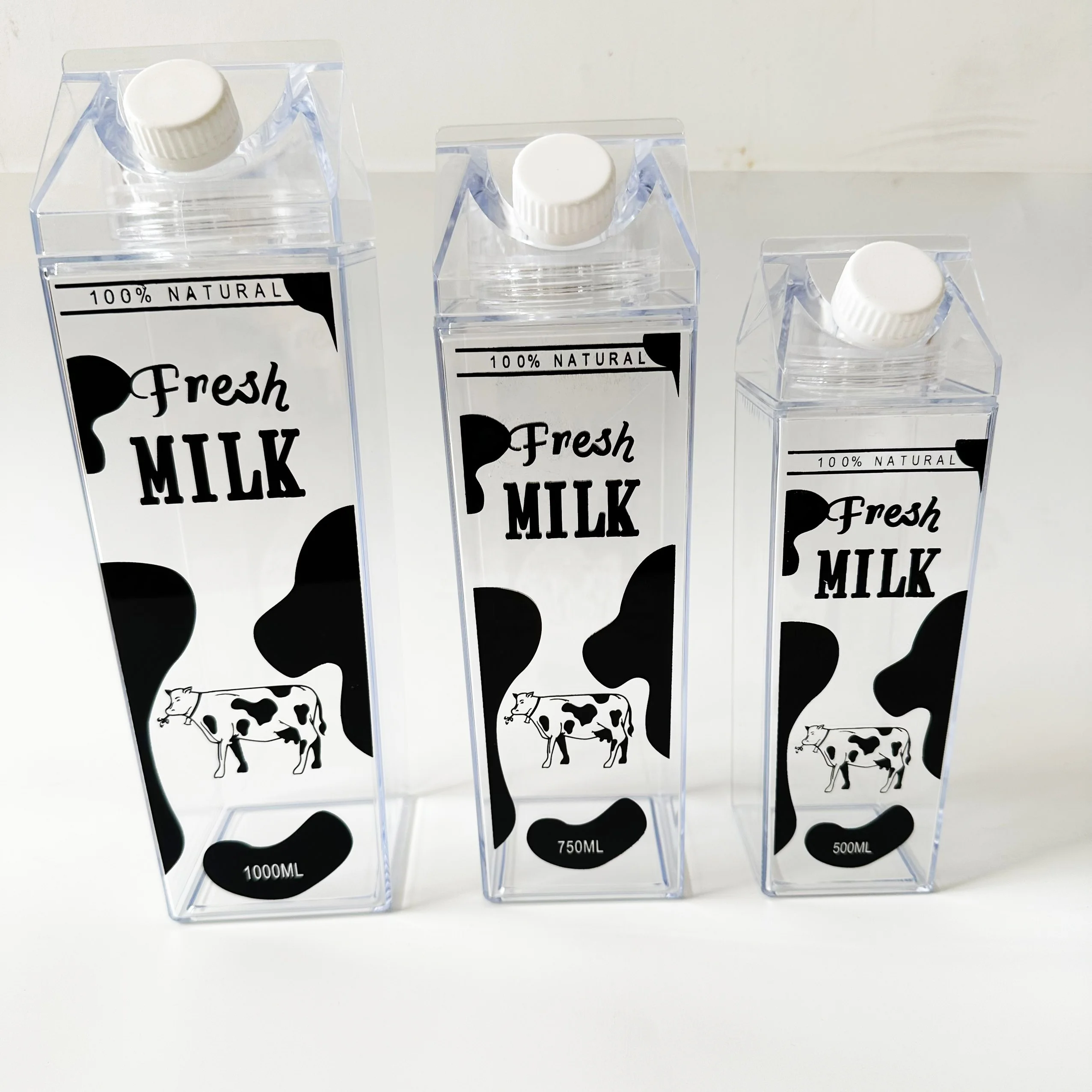 17 Oz/ 26 Oz/ 32 Oz Milk Carton Water Bottle Square Milk Bottle Plastic ...