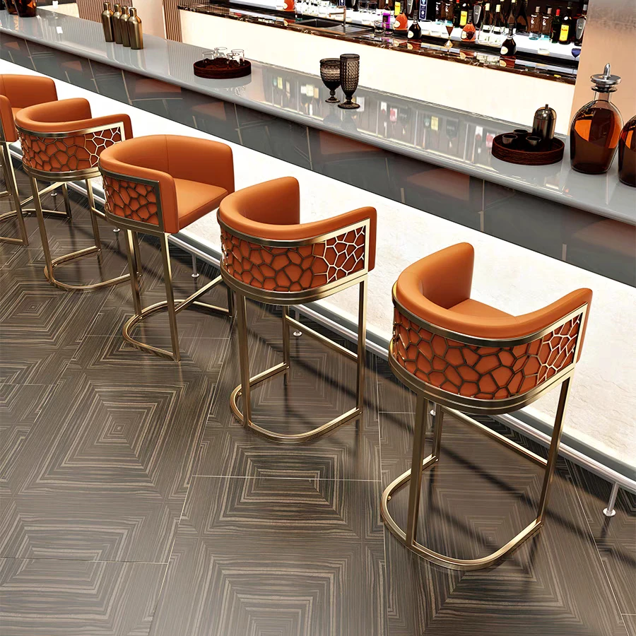 SHIMU Modern Luxury Honeycomb Bar Stool High Chair Kitchen Island ...