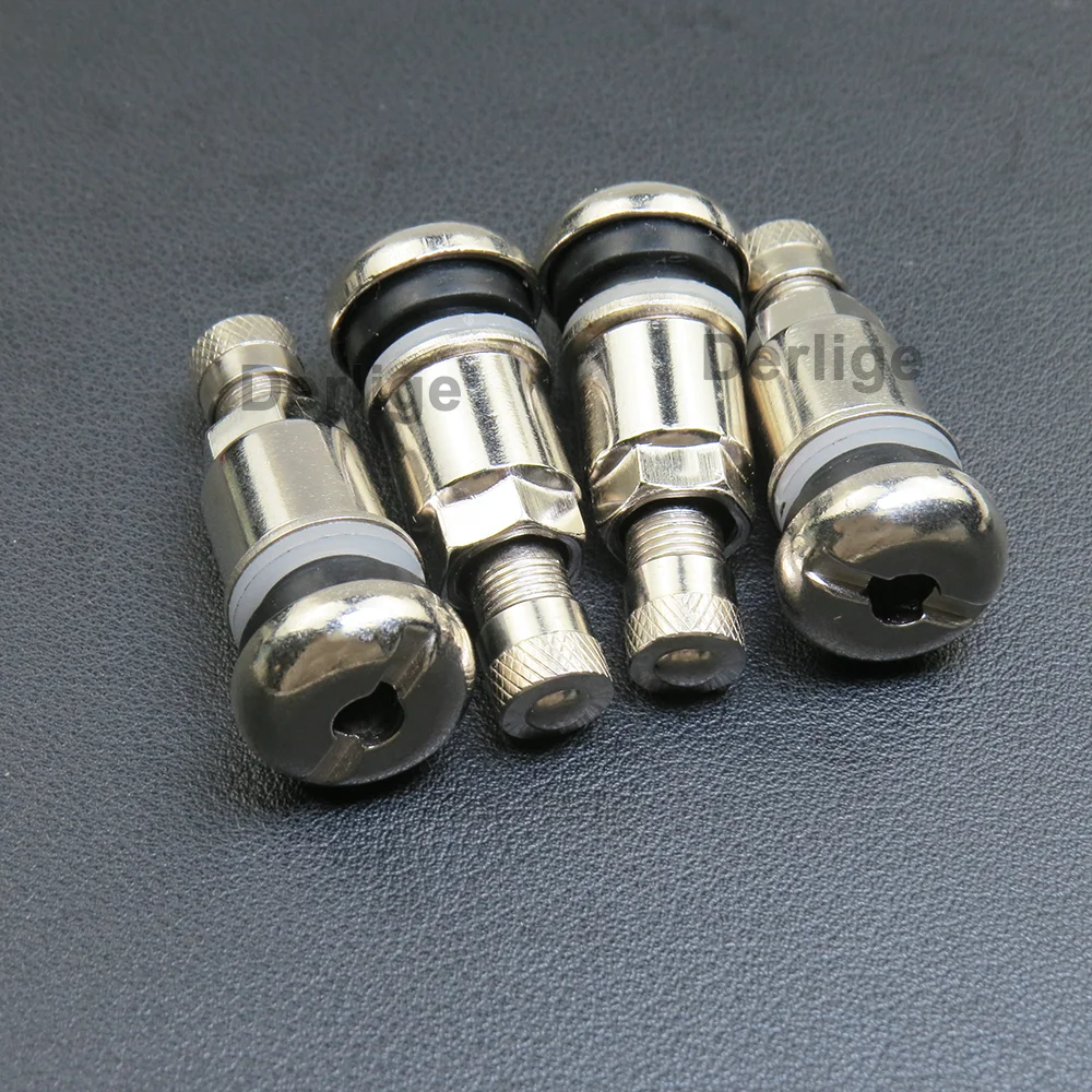 Car Silver Metal Clamp-in Tubeless Tire Valve Stem - Universal Schrader ...