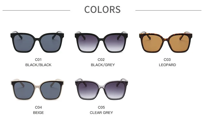Chic Square Sunglasses for Women - 100% UV Protection