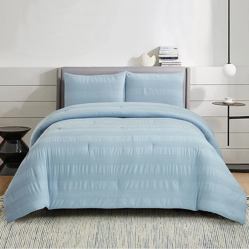 100% Cotton Light Blue Waffles Comforter Waffle Knit Comforter ...