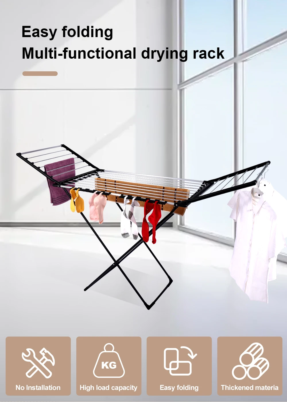 Balcony Iron Laundry Drying Rack Outdoor Laundry Drying Rack Foldable ...