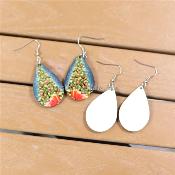 Submdf Heat Press Mdf Sublimation Blanks Mdf Women Blank Earrings Teardrop Wooden Wholesale ...