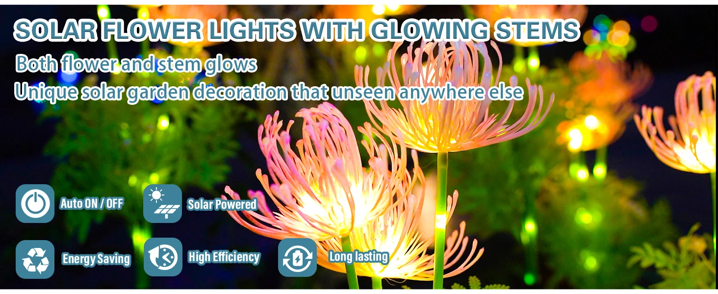 2024 New Solar Powered Flowers Rechargeable And Solar Light Garden ...