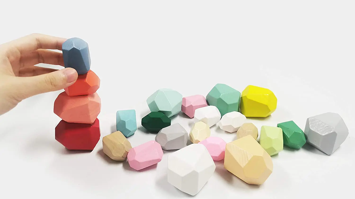 YH Multicolor Wooden Stacking Stones - Educational Toys