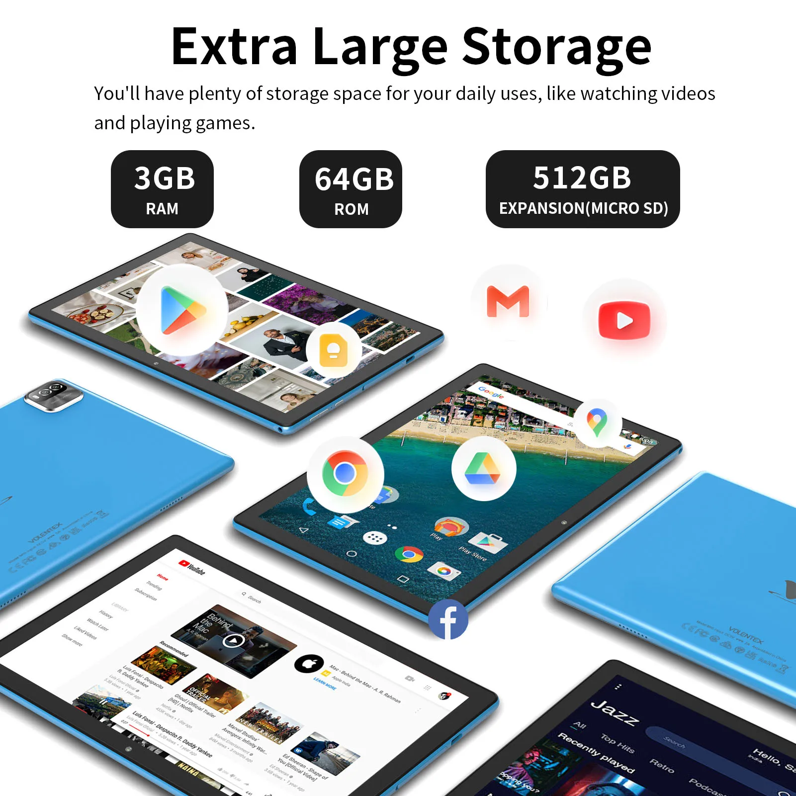 PRITOM B10 Private Mode 10 Inch Android TAB - 3G RAM, 64GB ROM