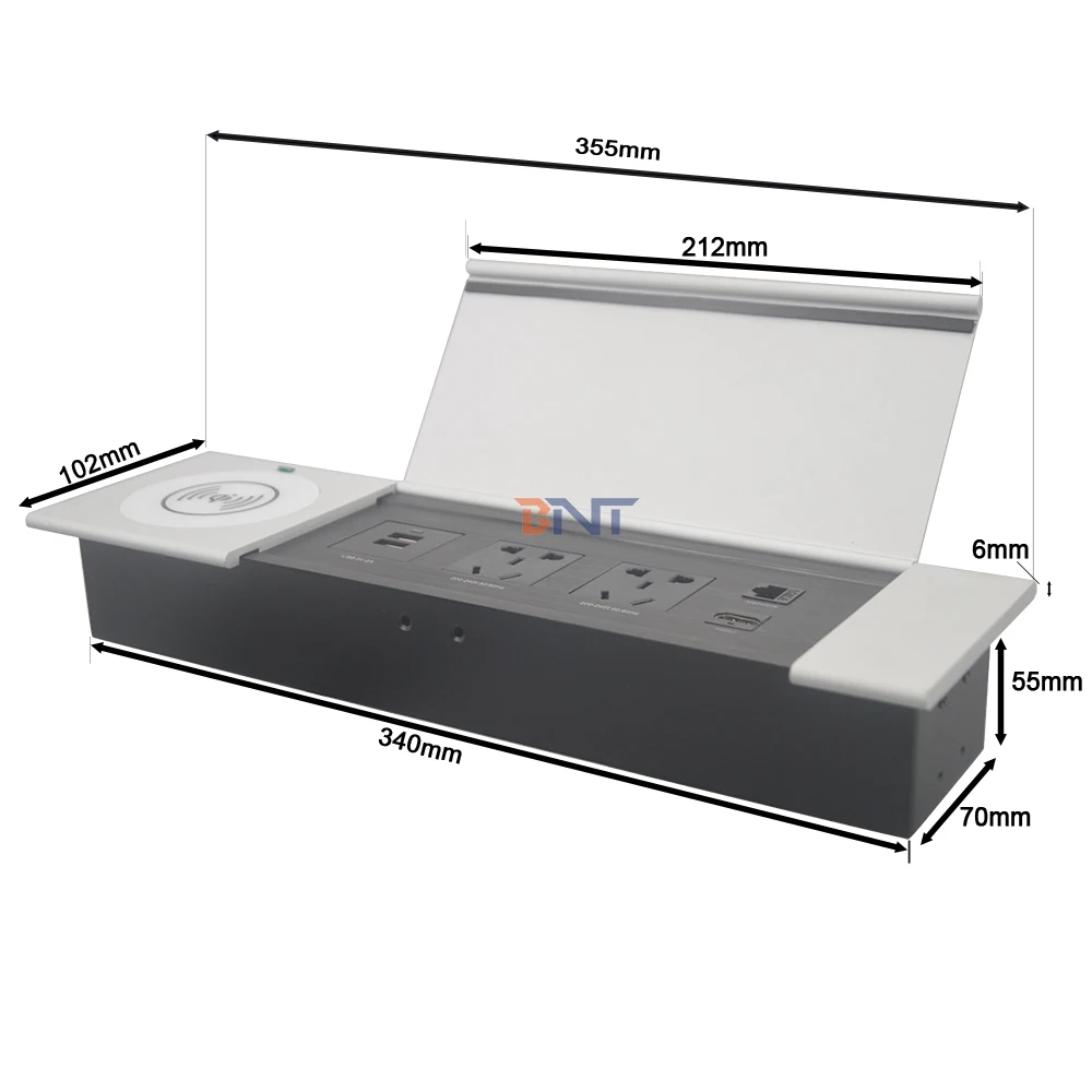 Flushed Mounted Recessed Flip Up Power Socket Outlet for Desks - 2 ...