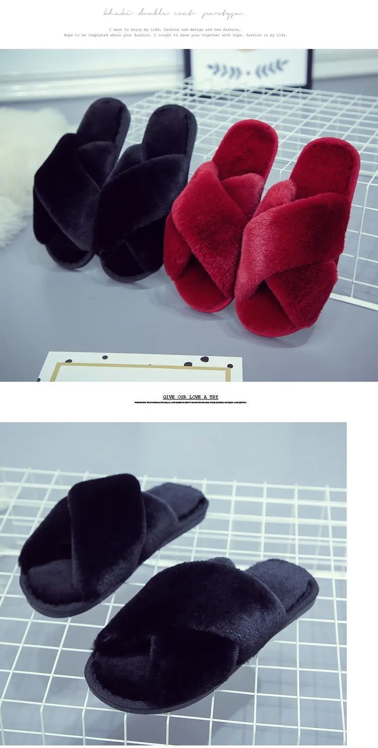 New Fashion Fur Cross Slipper Fluffy Customized For Wedding Bride ...