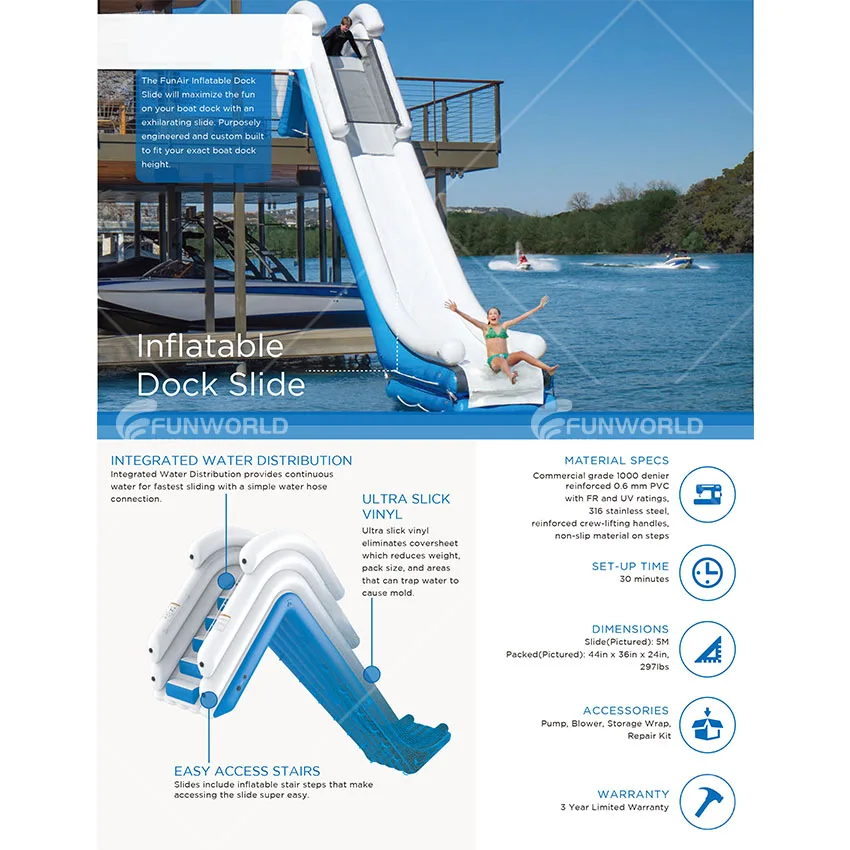 Customized Largest Inflatable Water Yacht Slide,Inflatable Dock Slide ...
