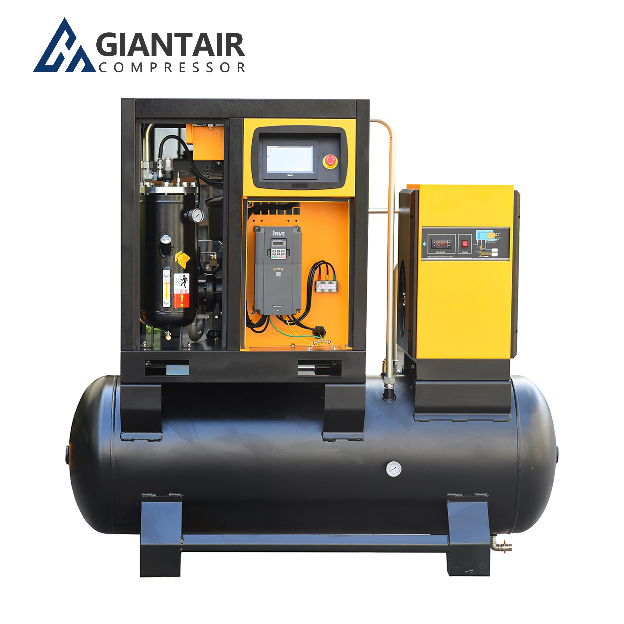 Giantair Industrial Air-compressors 10hp 7.5kw Rotary Screw Air Compressor With Dryer For Laser ...