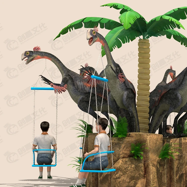 Dinosaur Kids Amusement Park Ride Mini Flying Swing Chair Fairground ...