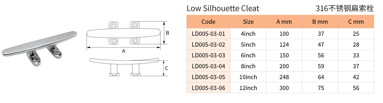 Various Size And Types Boat Cleat Mirror Polished Marine Accessories ...