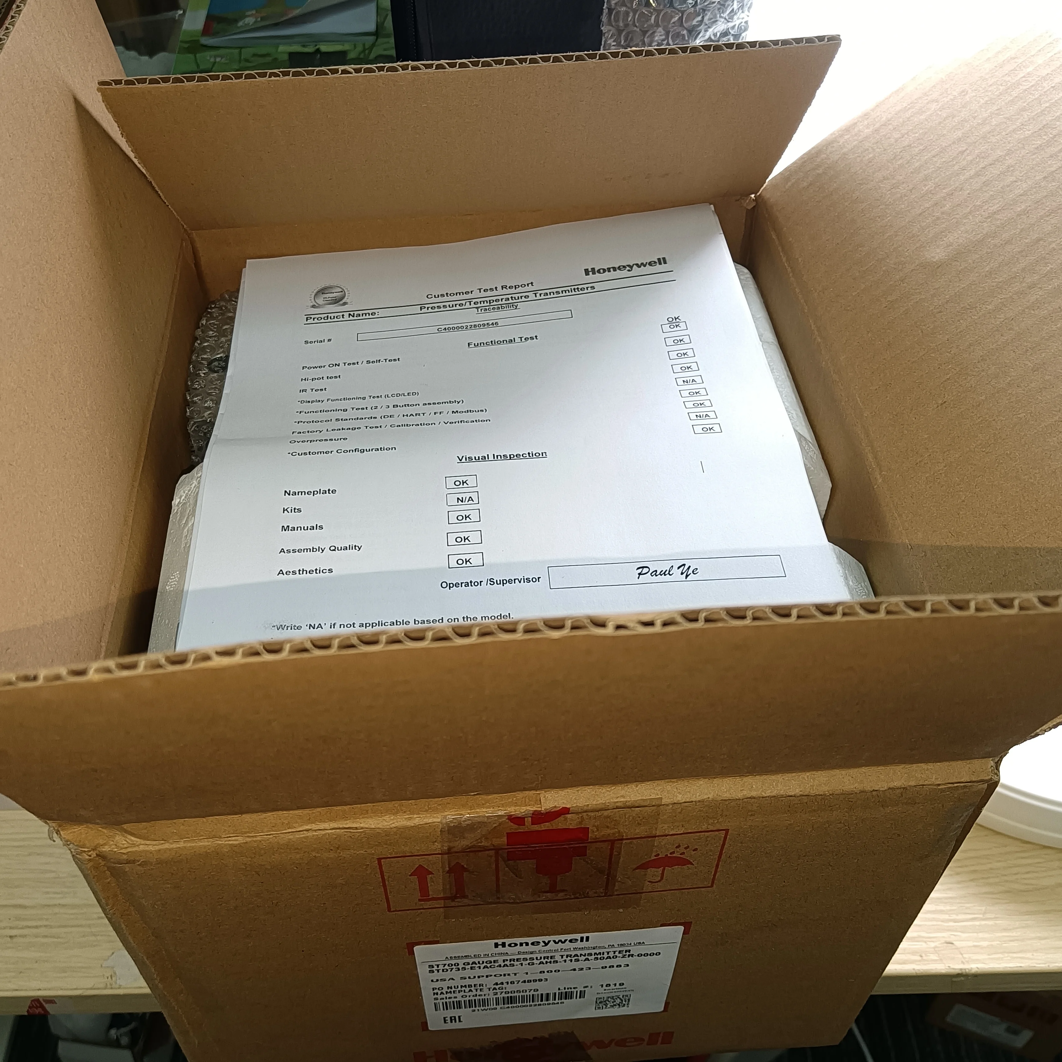 Honeywell Std735 Differential Pressure Transmitter Stock 200 Original ...