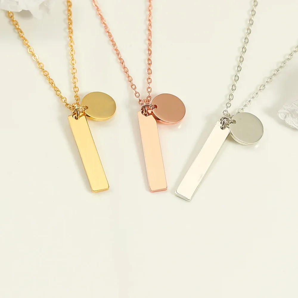 18K Gold Plated Customized Rectangle Personality Engraved Coordinate ...