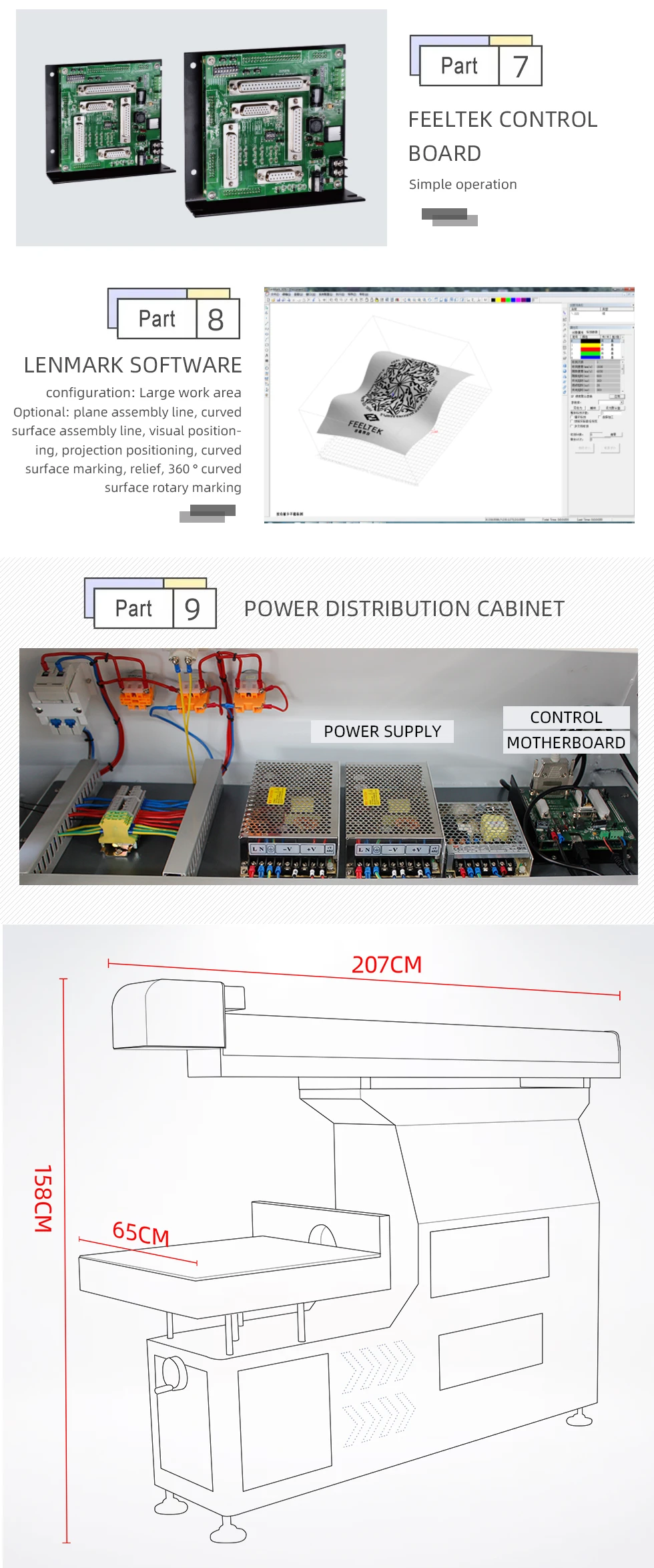 Large Format Dynamic Galvo 60w 80w 100w CO2 Laser Marking Machine for Pen