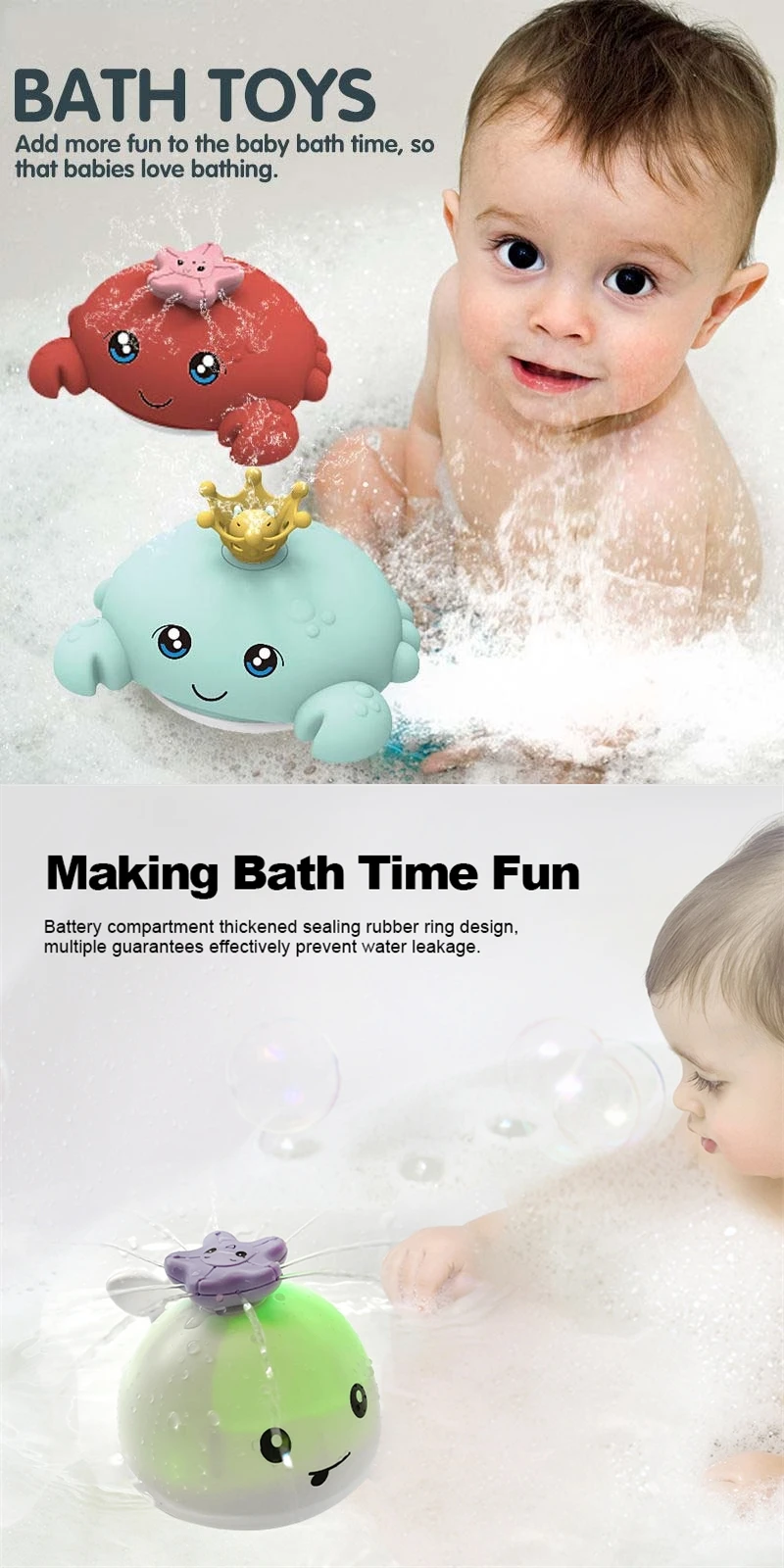 Ksf Hot Cartoon Spraying Water Whale Children Toys Baby Cute Animal ...