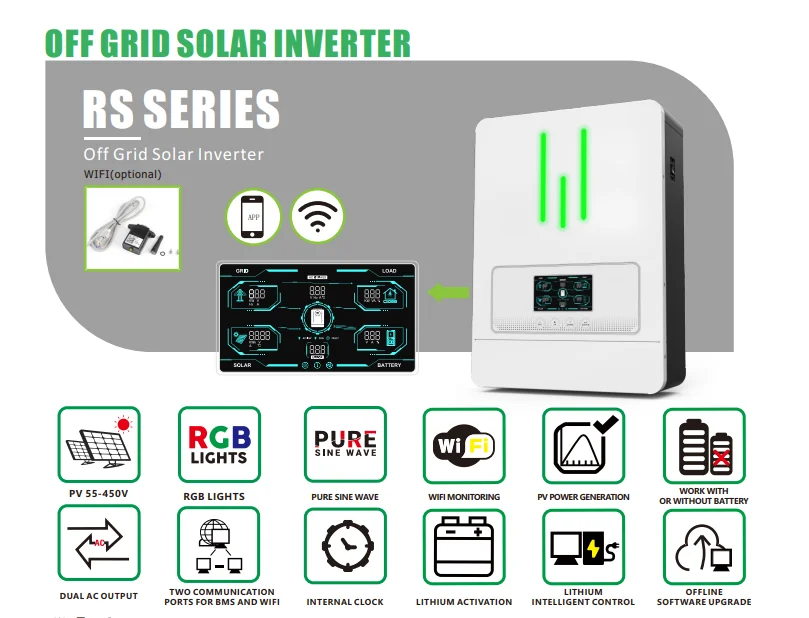 RS Serial 1800W 3000W 3600W 6200W Hybrid off Grid Solar Inverter Dual ...
