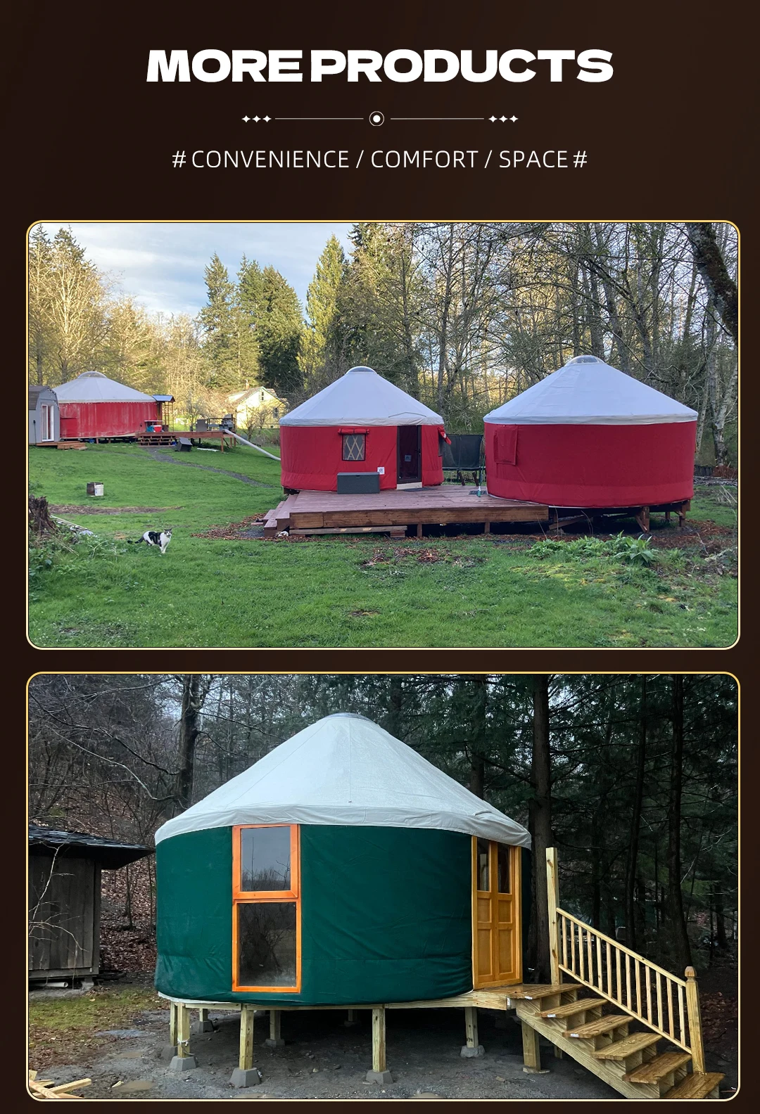 Luxury Family Yurt for Glamping & Outdoor Living, 5-10m Diameter, OEM/ODM