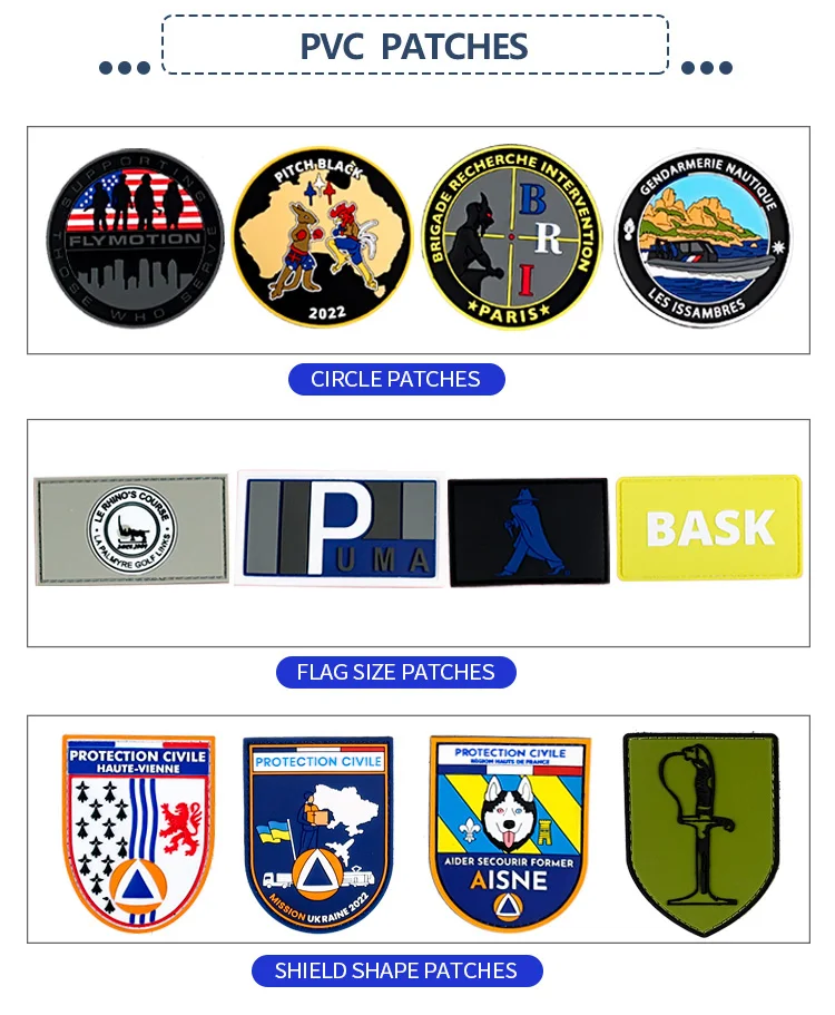 Custom 2D3D Silicone Rubber Clothing Patch - Soft PVC Patches