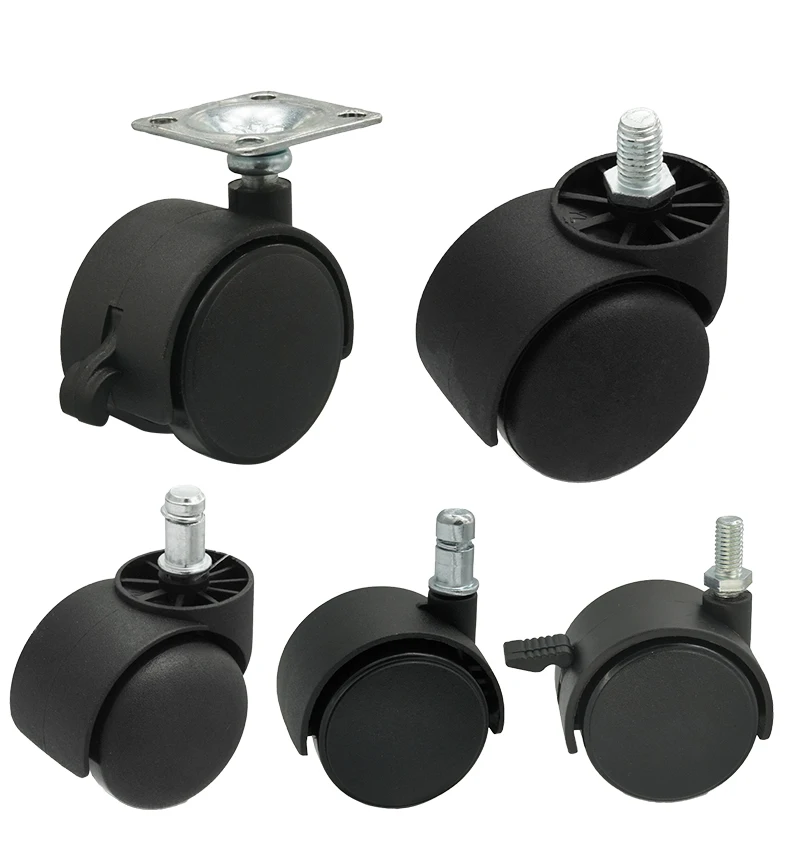 1 Inch 1.25 Inch Black Swivel Plastic Screw Type Office Chair Drawer ...