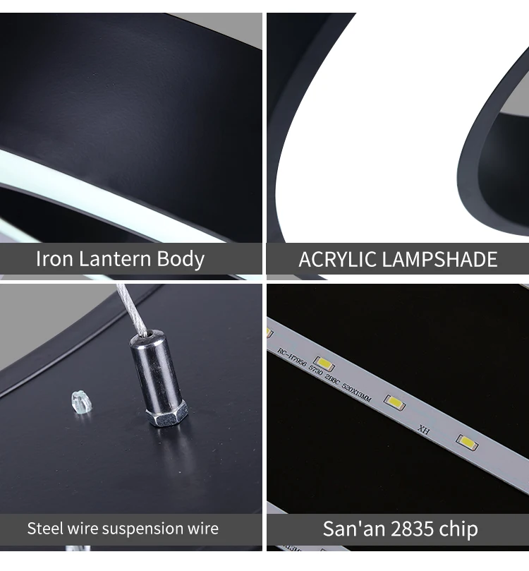 LED circular ring chandelier office gym store lobby circular industrial ...