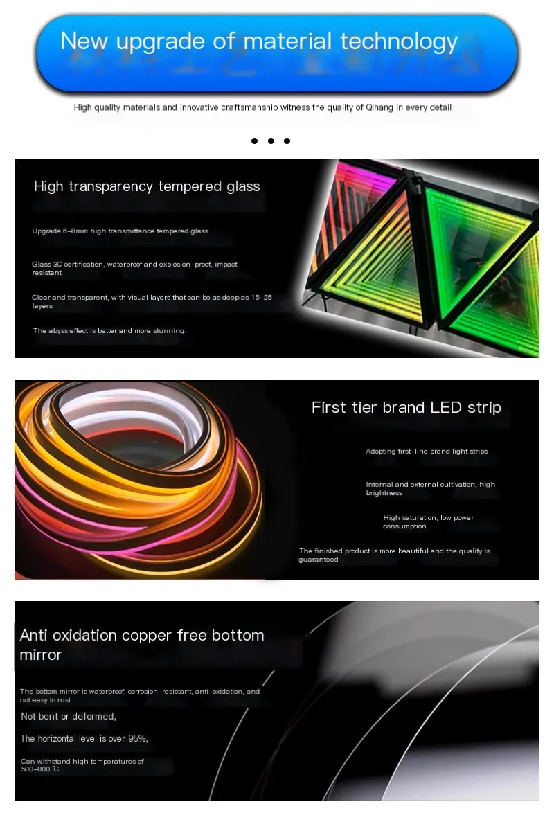 Abyss Mirror Thousand Layer Mirror Customized Background Wall Lightbox ...