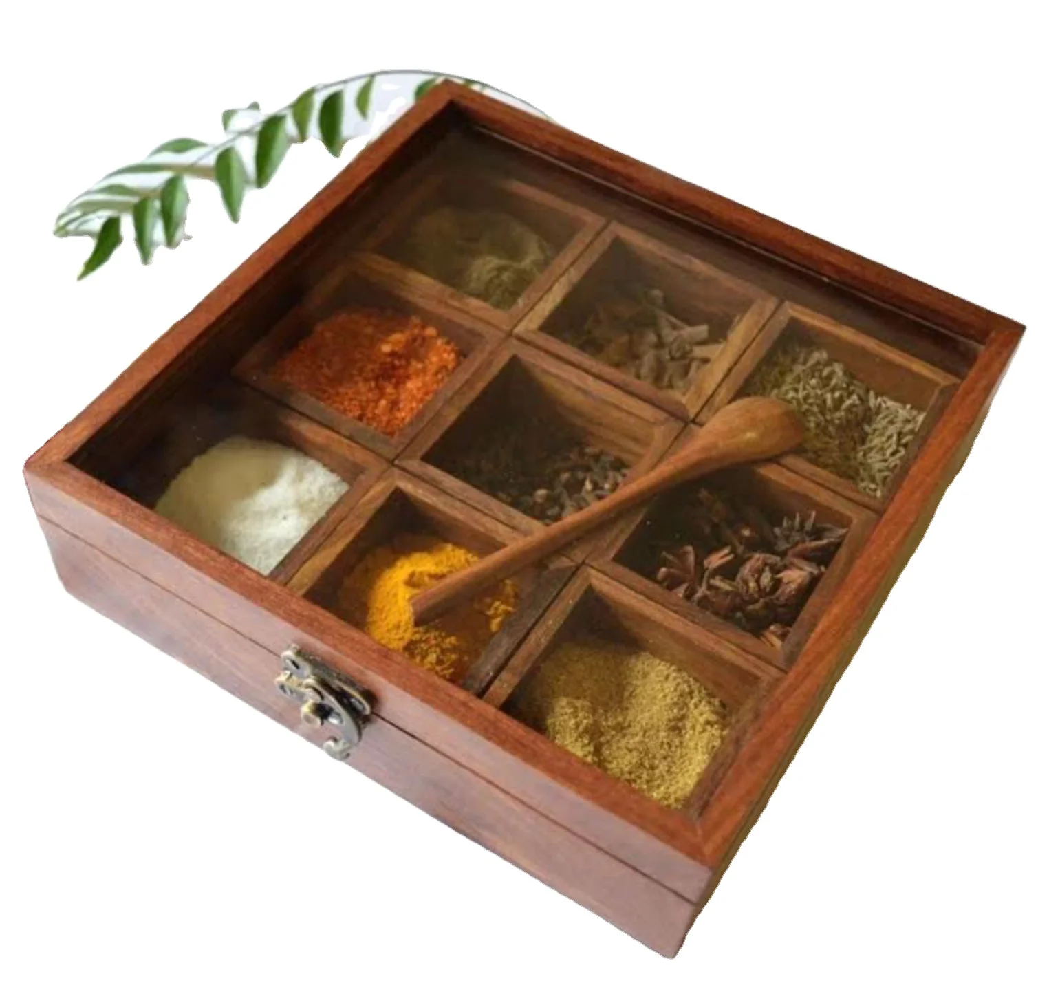 Wooden Spice Box,Indian Spice Wood Box - Buy Wooden Spice Box,Indian ...