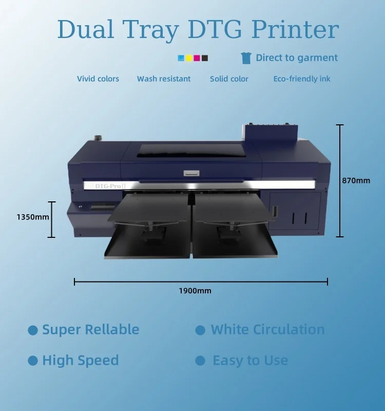 Digital Printer Printing Machine Dtg Printer Dual Pallet A3 Textile ...
