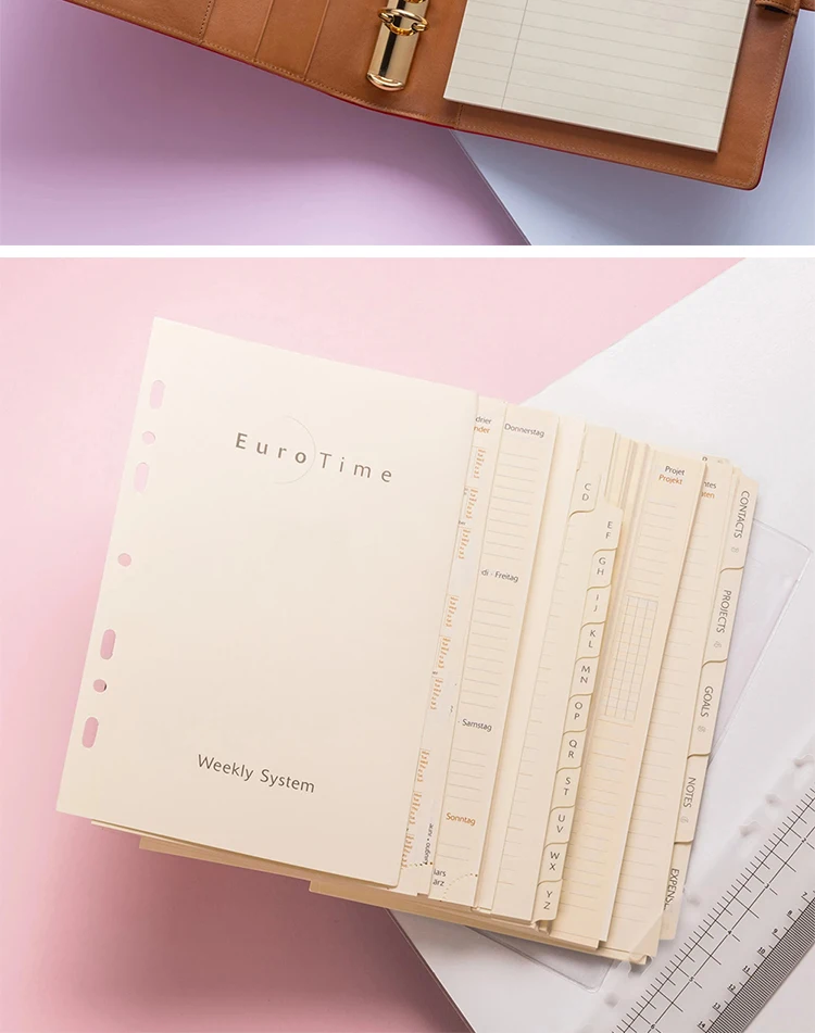 Custom Luxury PU Leather A5 Notebook Binder - 6 Ring