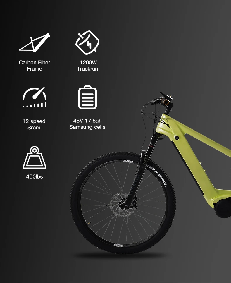 Mid Drive E Ebike Full Suspension 1000w Mountain Bike 29 Carbon Electric Bikes - Buy E Bike Full ...