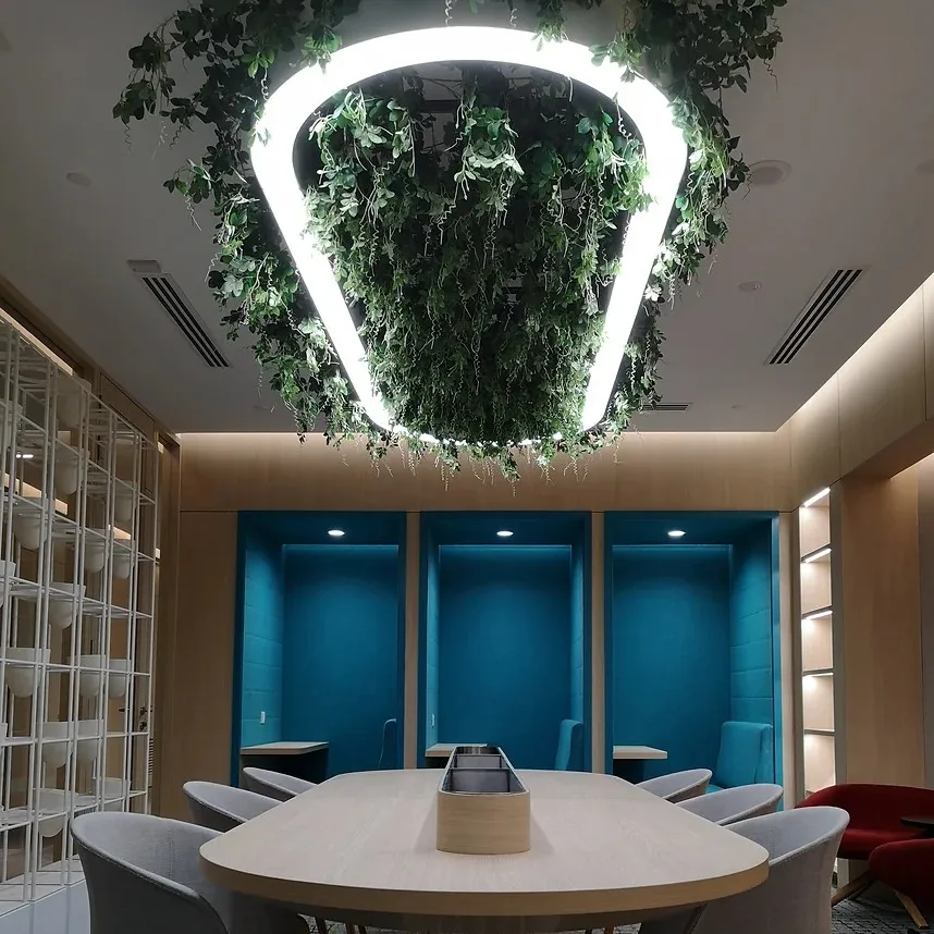 Conference Room Oval Shape Ceiling Pendant Light Aluminum Curved ...