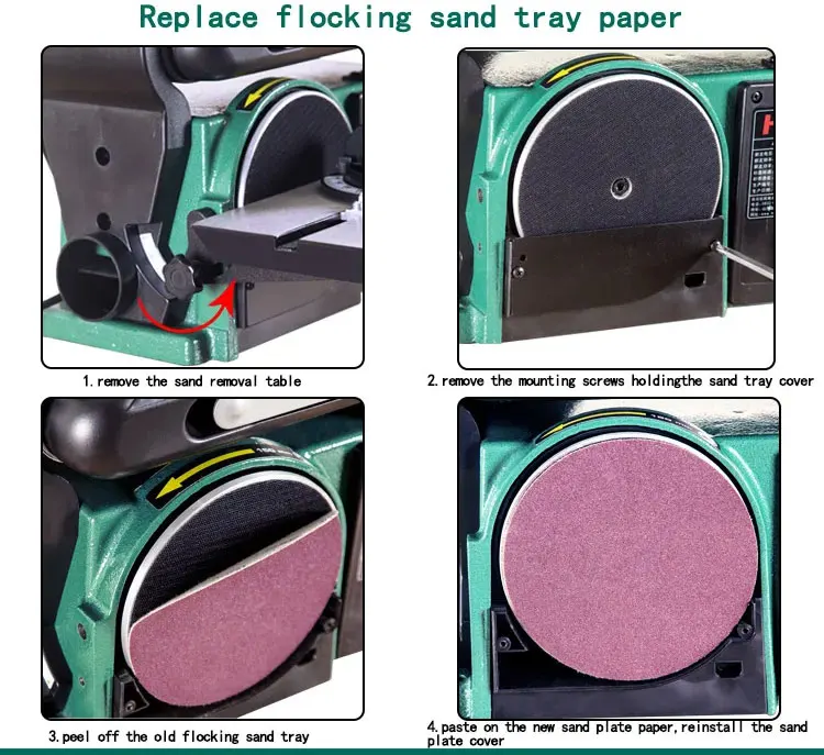 Cast Aluminum Round Table Surface 80 Mesh Brown Corundum Sand Belt Sand ...