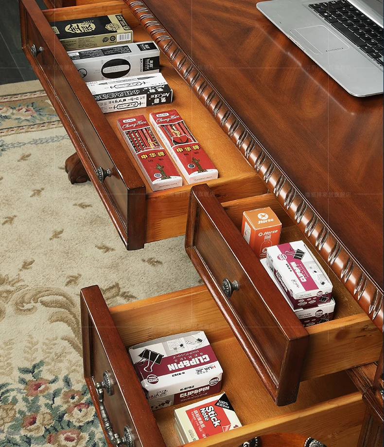 Solid Wood Vintage Office Computer Desk AG-203 - Traditional Design for ...