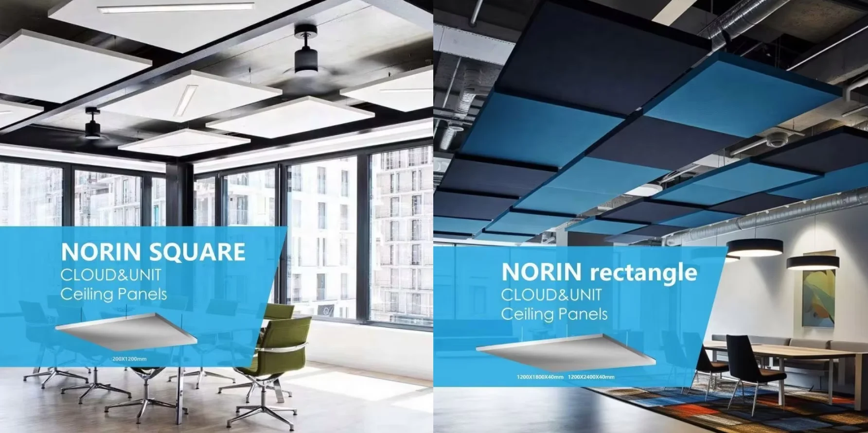 Island Square Rectangular Ceilings Suspended Ceiling Fiberglass Baffle ...