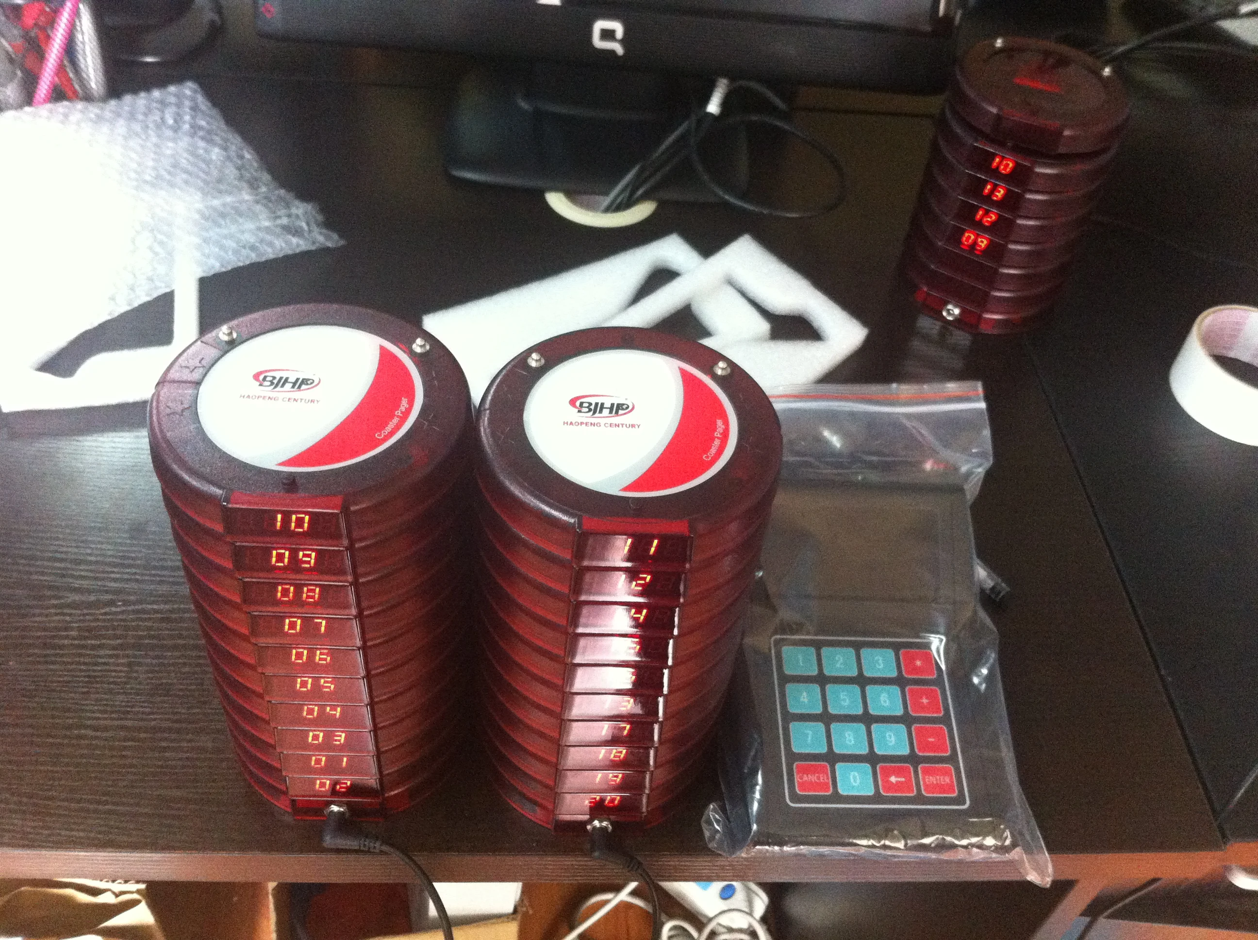 Restaurant Fast Food Queue Calling System Vibrate Pager One Set With 10 ...