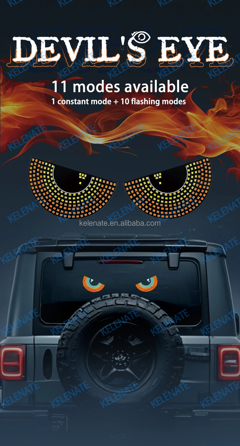 Rear Windshield Decorative Light USB Demon Eye LED Display