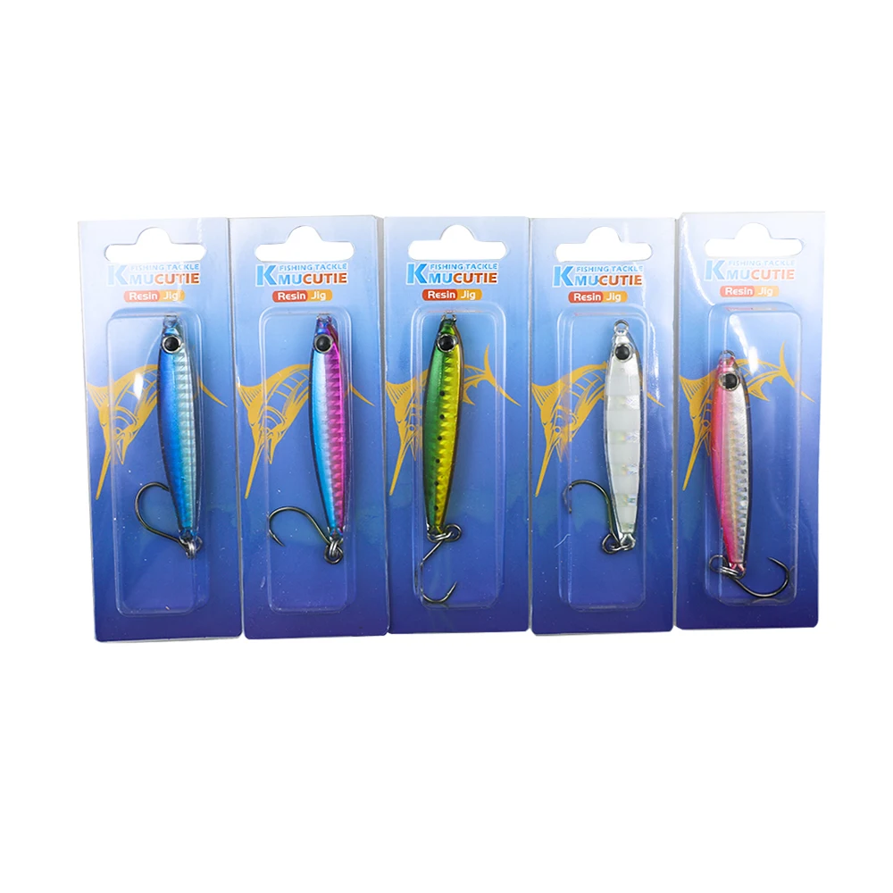 Kmucutie Epoxyjigs Fishing Bait Lure Lead Metal Jig Coated With Resin ...