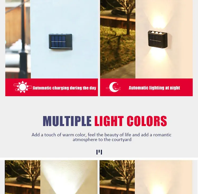 12 Hours Lighting 2 Packs 12 Led Wall Mounted Pathway Lights Outdoor ...